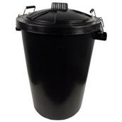Black plastic dustbin 85L with clip on lid – Lester Lowe Ltd