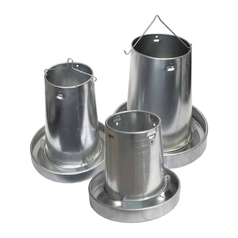 Metal hanging poultry feeders – Lester Lowe Ltd